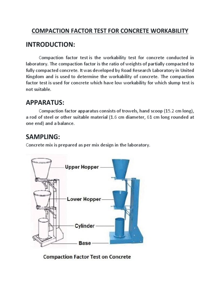 Compaction Factor Test for Concrete | PDF | Concrete | Nature