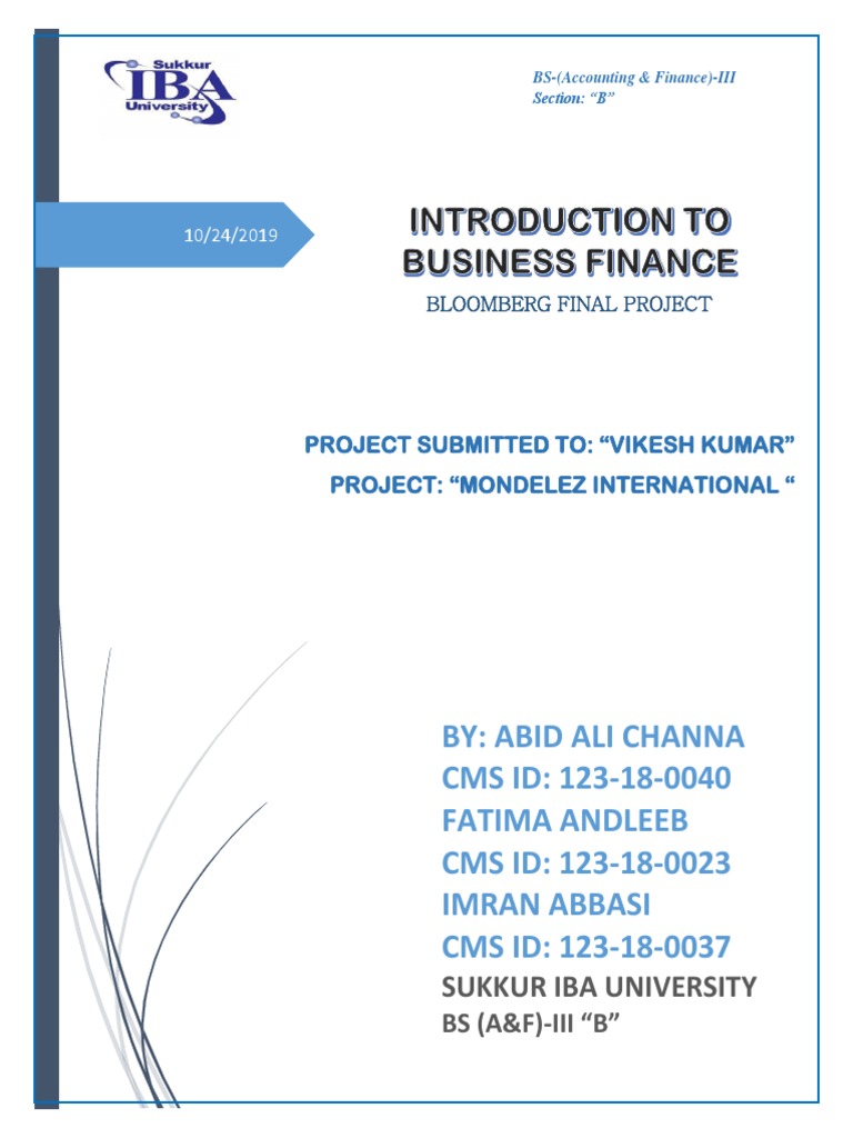 Mondelez International Final Project IBF (6848) | PDF | Equity (Finance) | Revenue