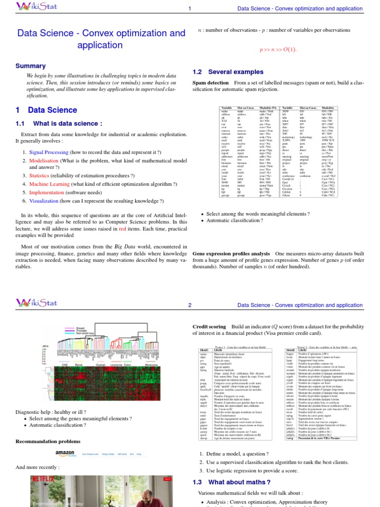 Data Science - Convex Optimization and Examples PDF | PDF | Mathematical Optimization ...