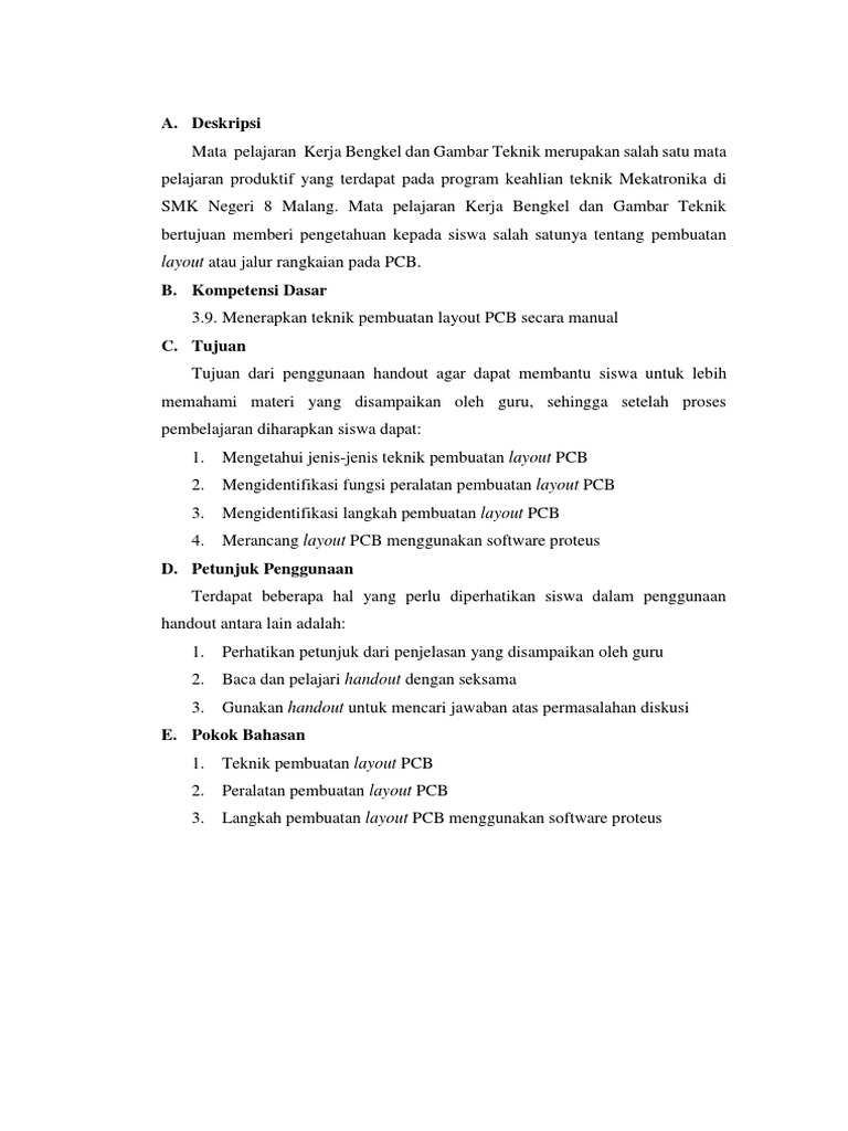 Materi Pembelajaran Layout PCB | PDF | Seni