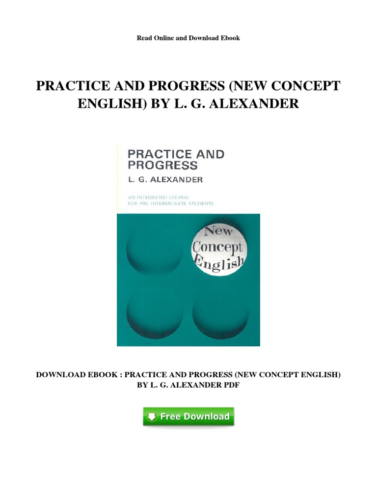Practice and Progress New Concept English by L G Alexander PDF | PDF ...
