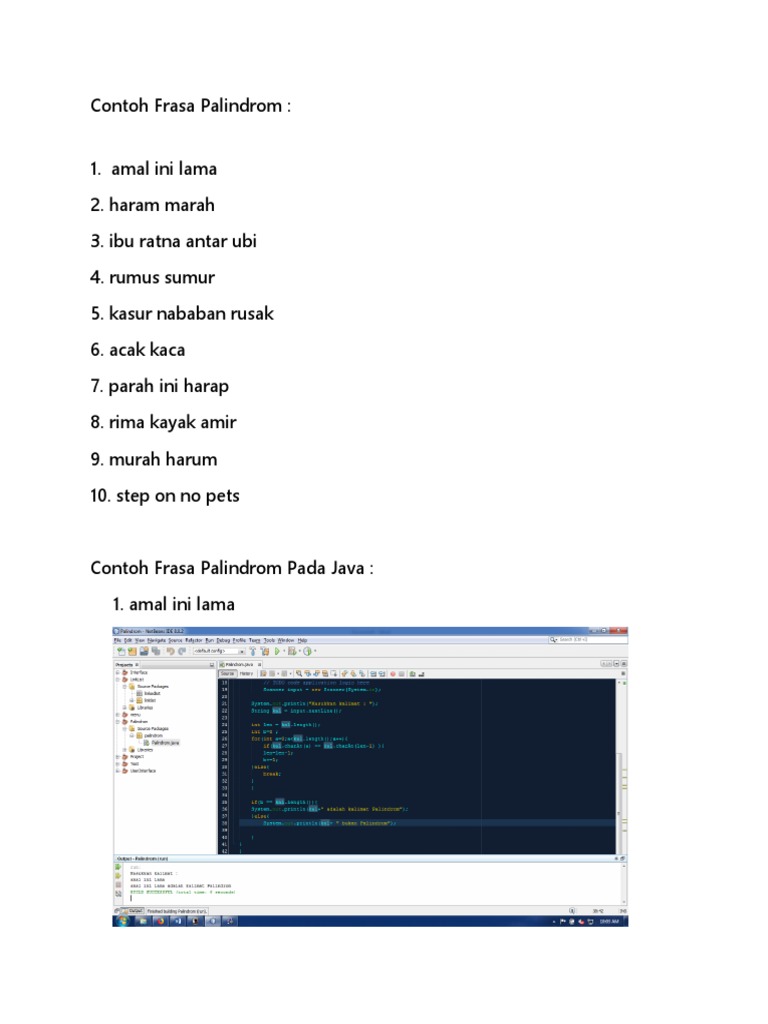 Contoh Frasa Palindrom | PDF