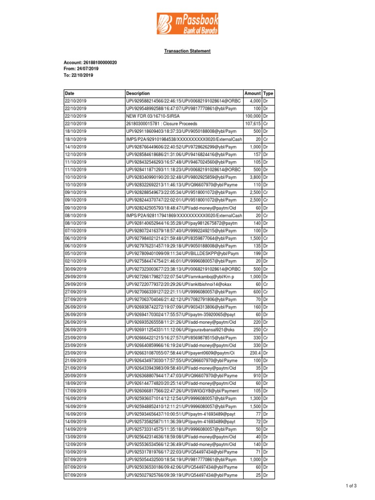 431 Bob Statement PDF | PDF | Banking | Payments