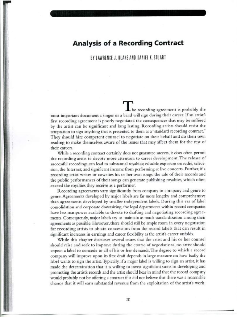 Contract Recording Agreement | PDF