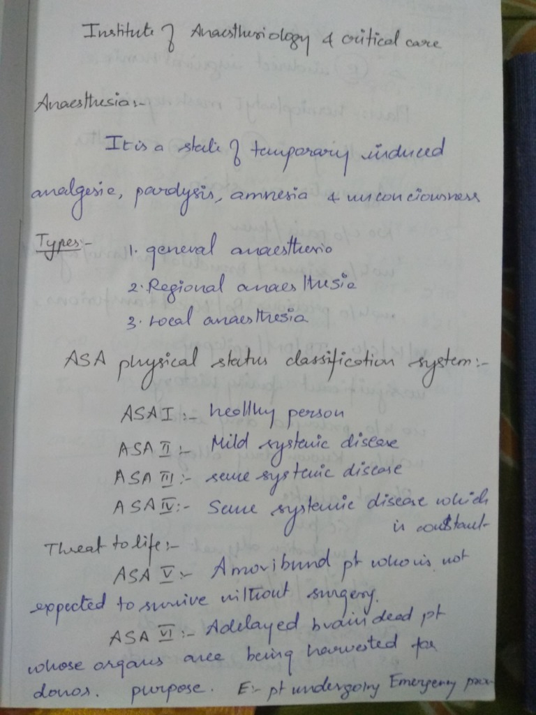Anesthesia Prepladder Notes 2018 | PDF