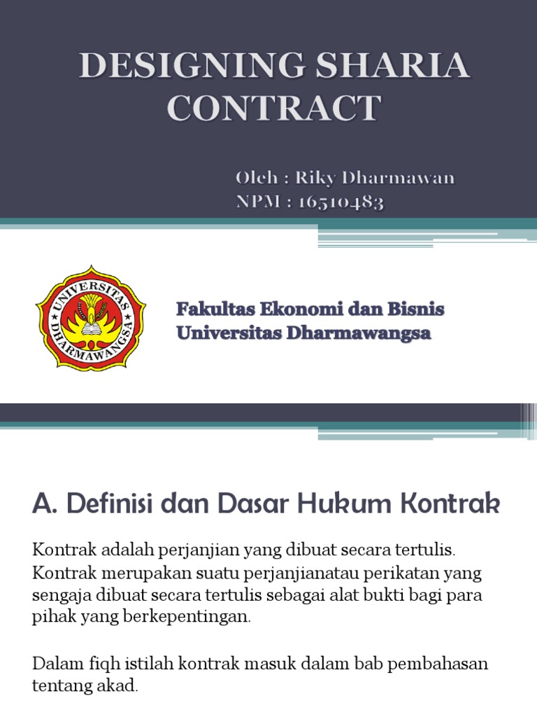 Designing Sharia Contract | PDF