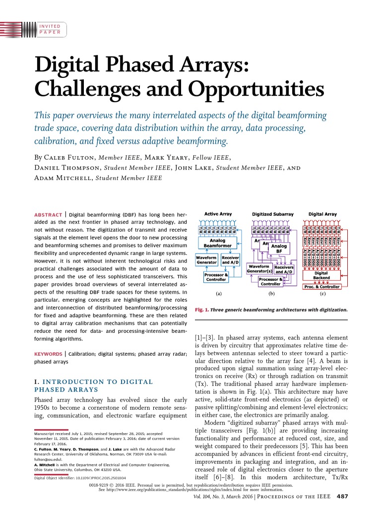 Digital Phased Arrays Challanges | PDF | Radar | Mimo