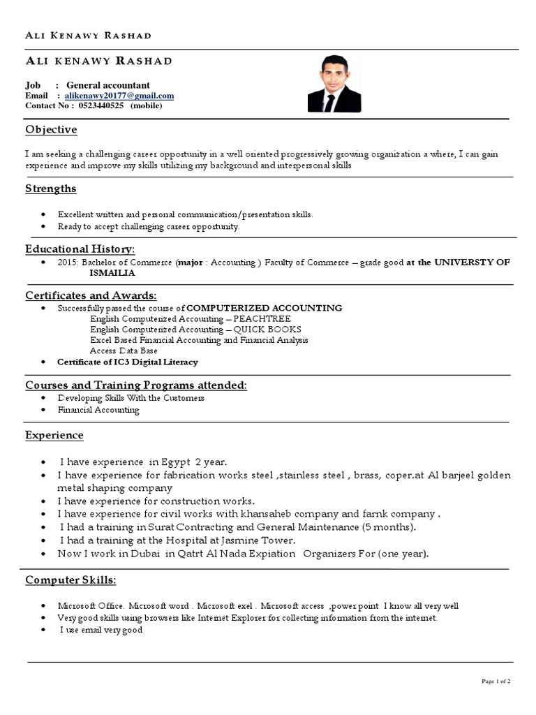 Ali CV PDF | PDF | Internet | Microsoft