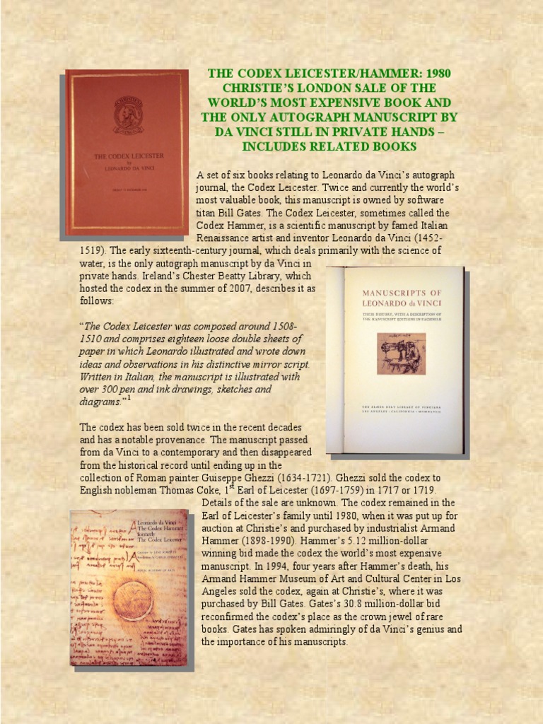 Codex Leicester Dec14 | PDF | Book Arts | Manuscript