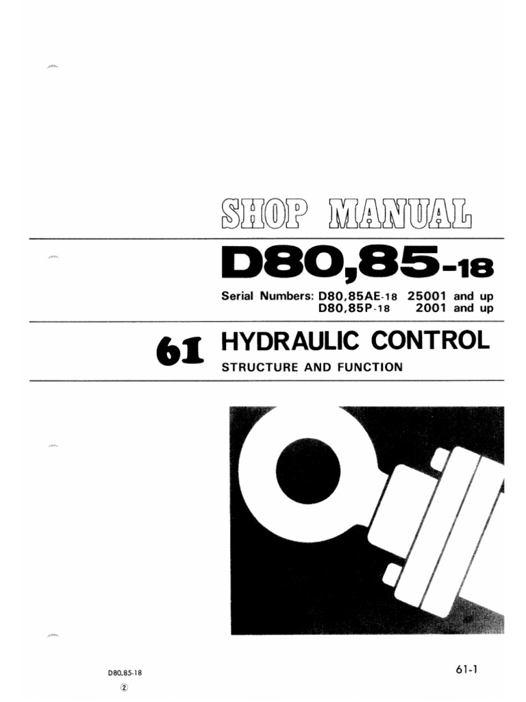 Komatsu D85-18 Hydraulic Control | PDF
