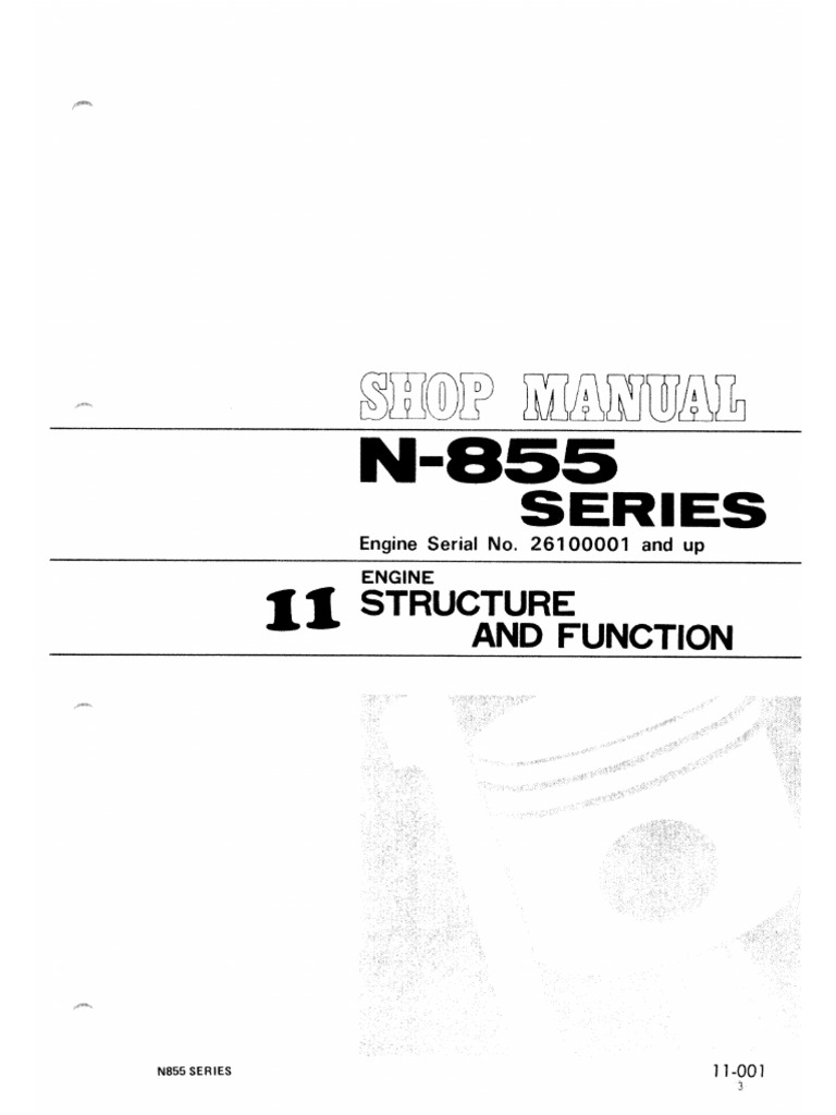 Komatsu D85-18 Engine Shop Manual | PDF