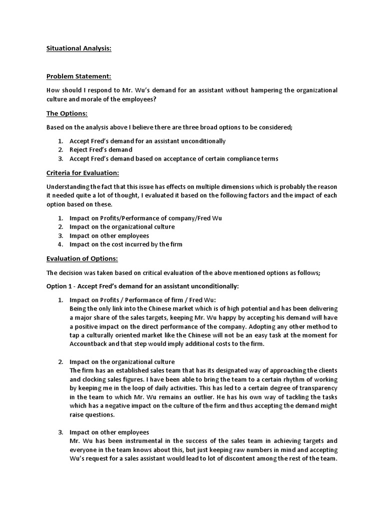 Group08 Wendy Peterson CaseAnalysis | PDF | Organizational Culture | Evaluation