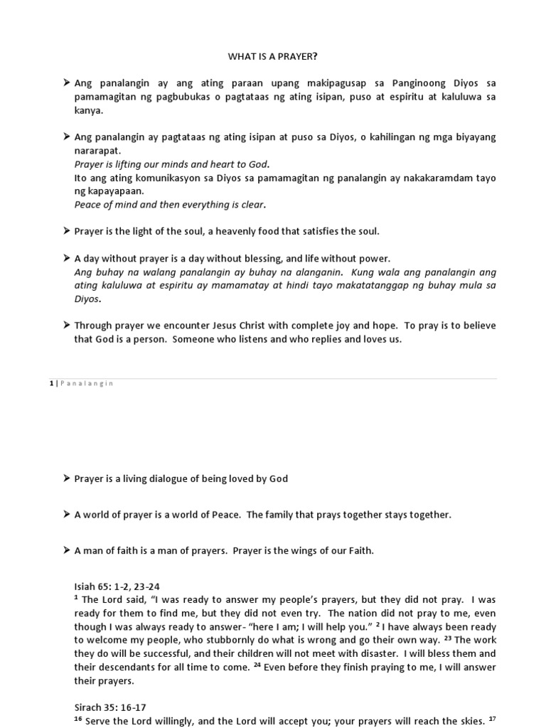 Panalangin | PDF | Lord's Prayer | Prayer