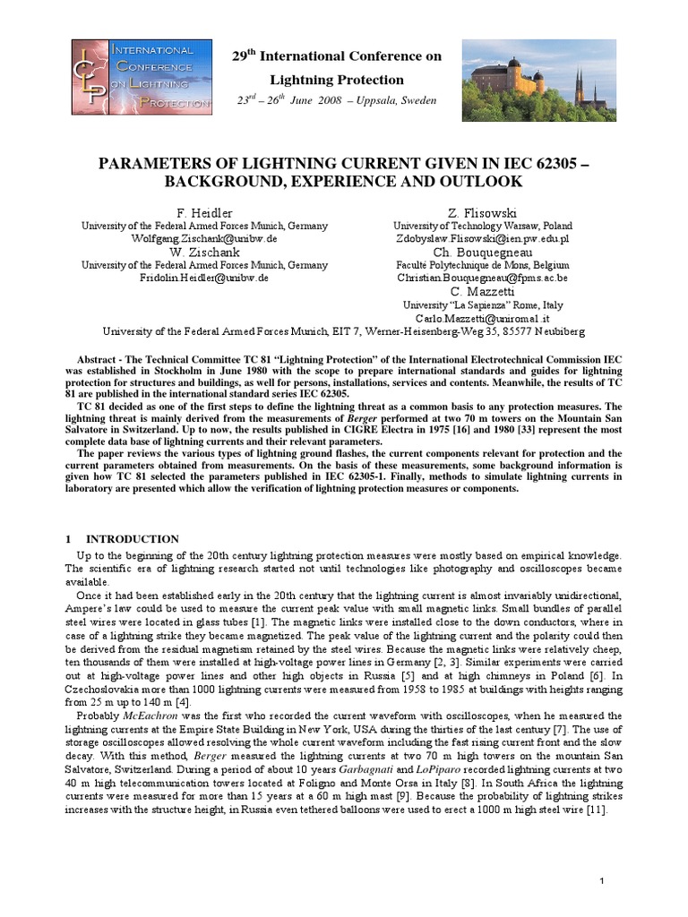 Lightning Parameters 01 | PDF | Lightning | Electric Current