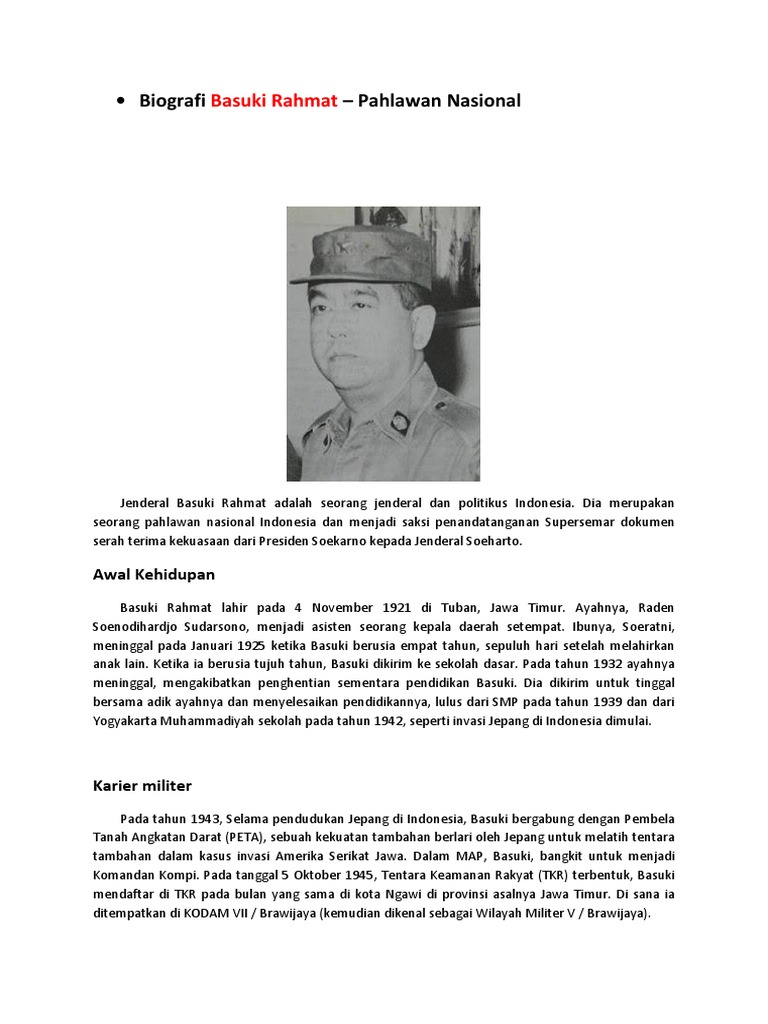 Biografi Basuki Rahmat | PDF