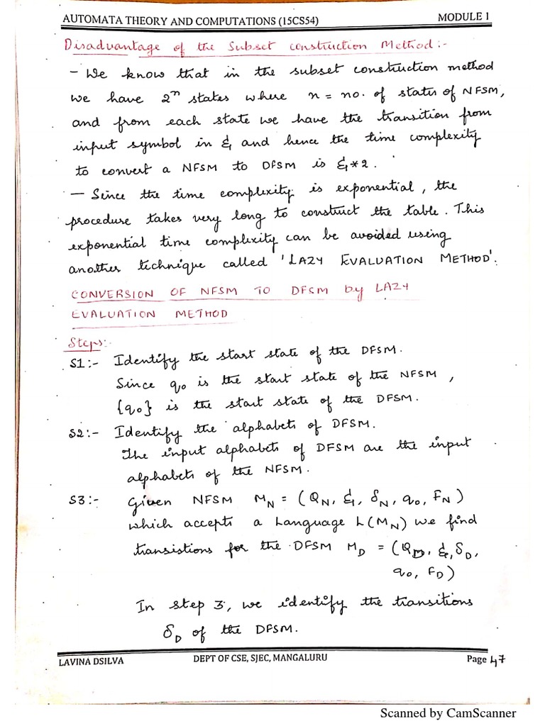 Conversion of NFSM To DFSM by Lazy Evaluation Method PDF | PDF