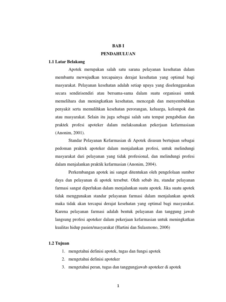 Tugas Dan Peran Apoteker Di Apotek Pdf