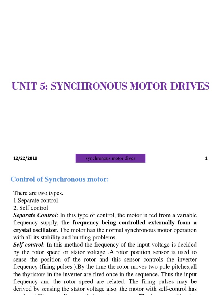 Synchronous Motor Drives | PDF | Electric Motor | Power Inverter