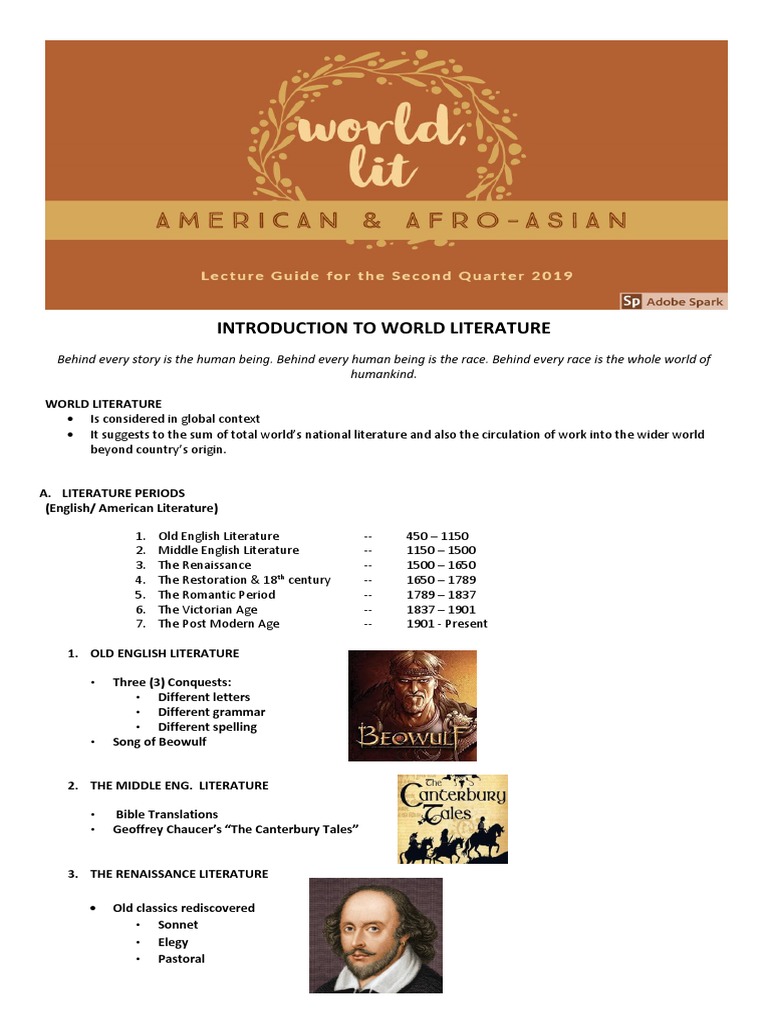 Overview of World Literature | PDF | English Literature | African ...