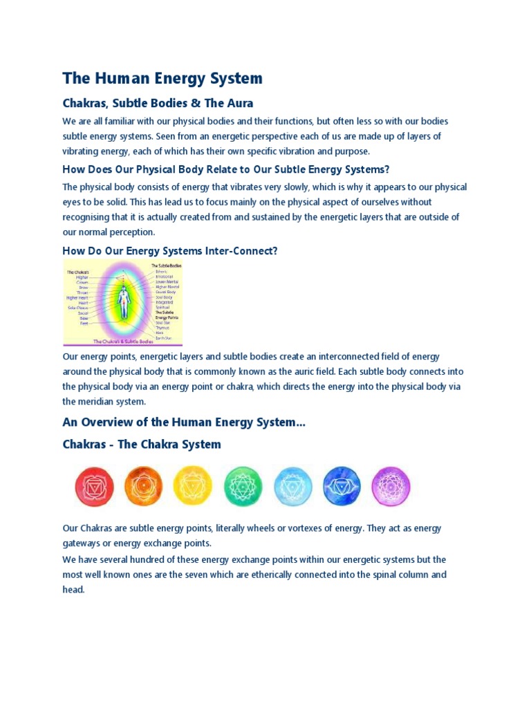 The Human Energy System | PDF | Chakra | Aura (Paranormal)