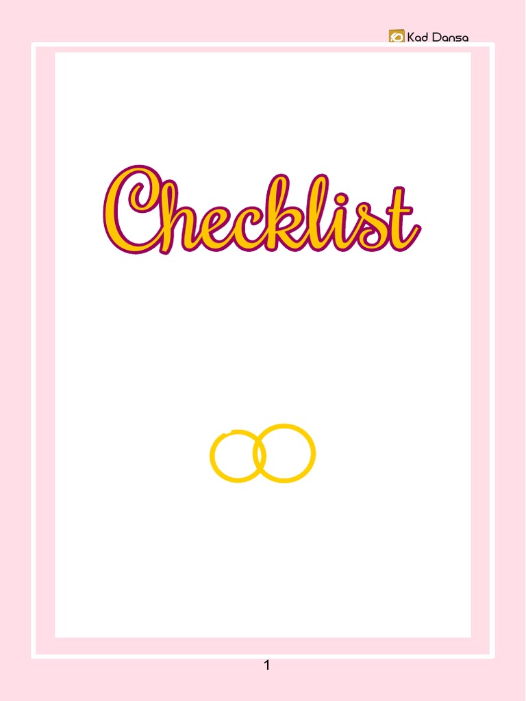 Checklist Kahwin | PDF