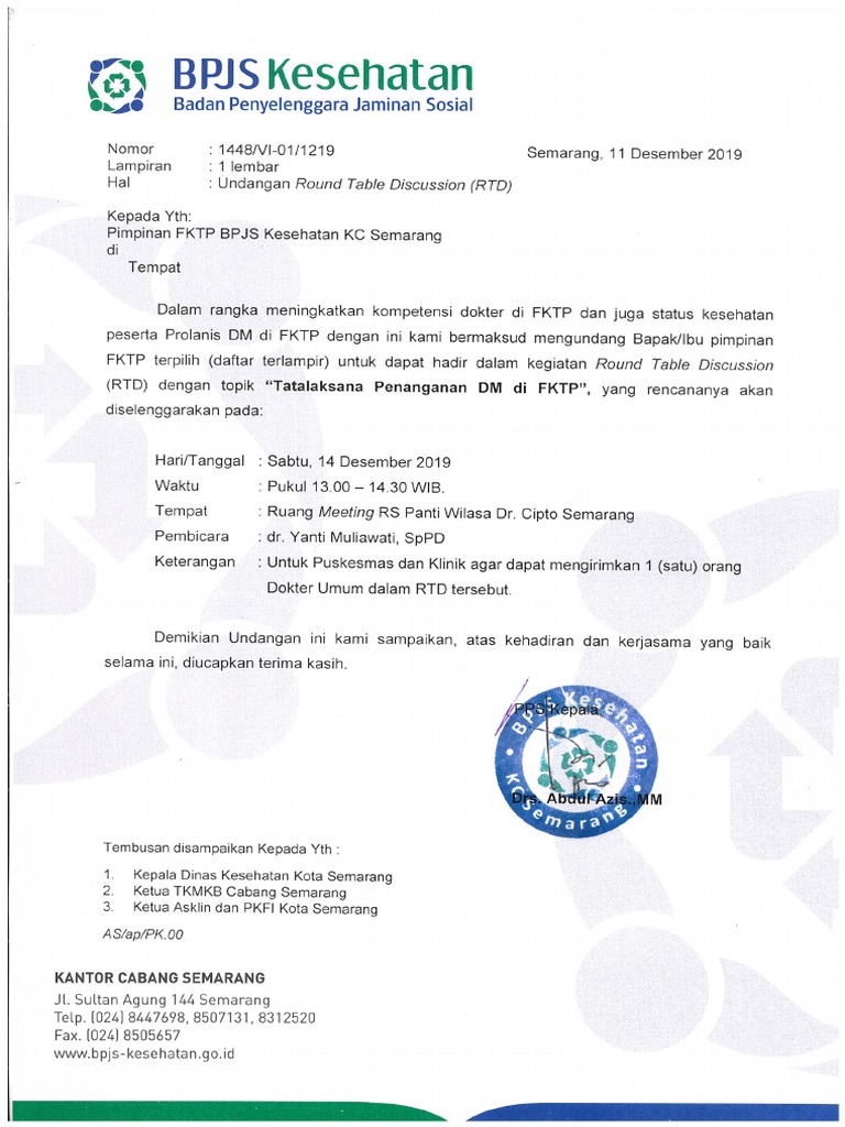 Undangan Round Table Discussion (RTD) | PDF