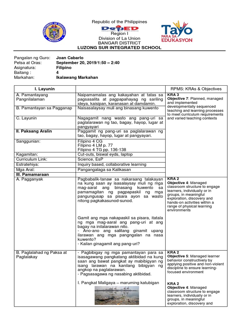COT DLP in Filipino 4 | PDF