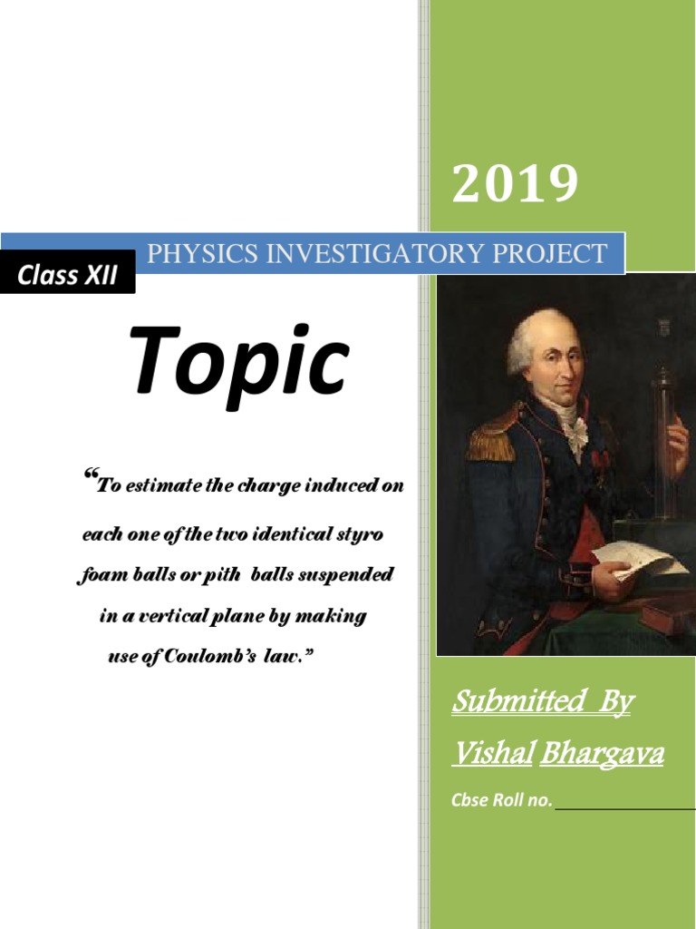 Class 12 Physics Project Front Page | PDF