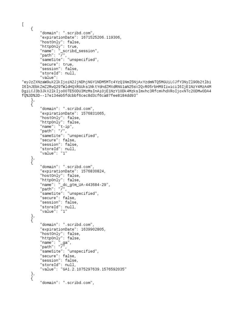 Scribd Cookie | PDF | World Wide Web | Internet & Web