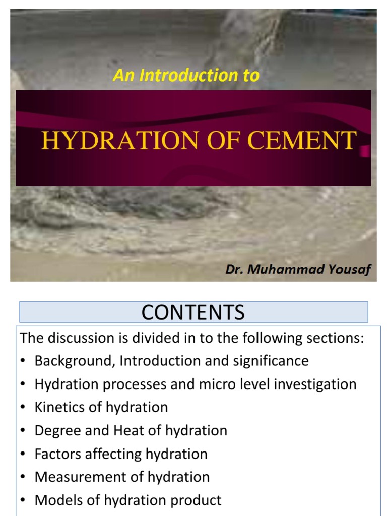 Lecture # 2 Cement Hydration | PDF | Concrete | Cement