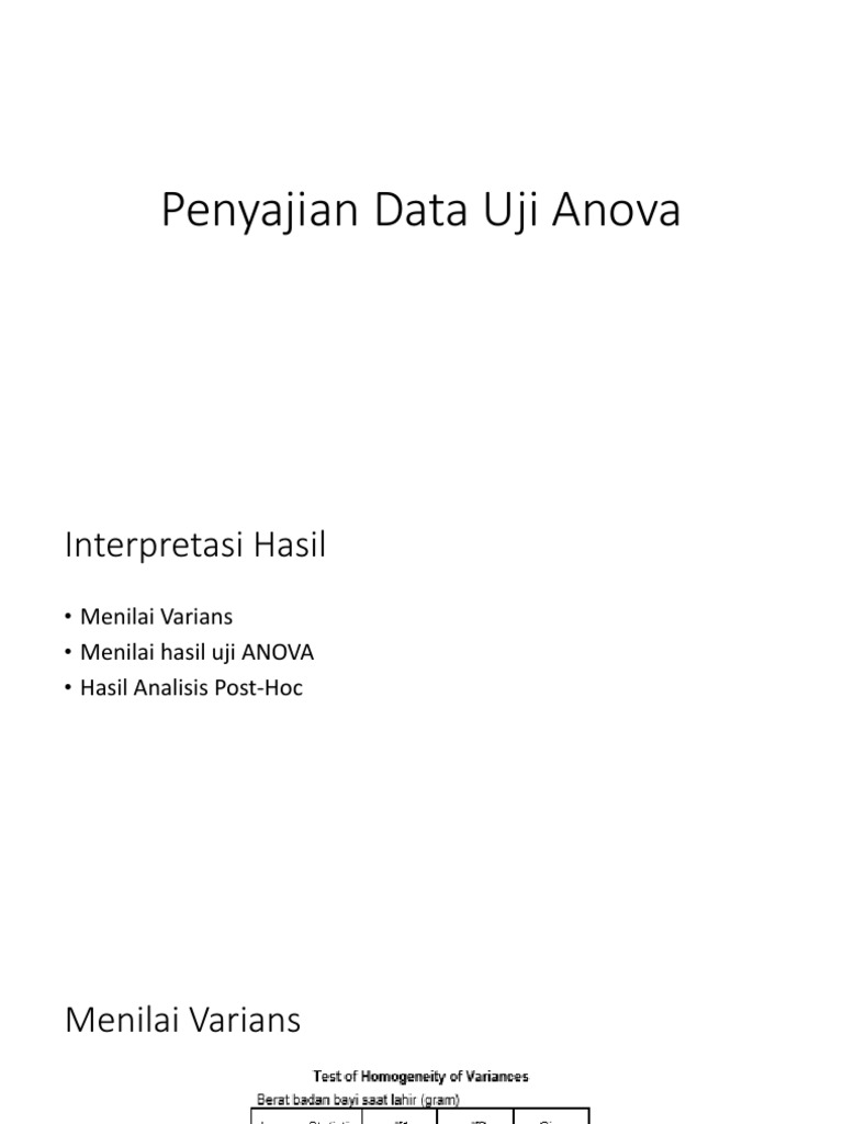 Penyajian Data Uji Anova | PDF
