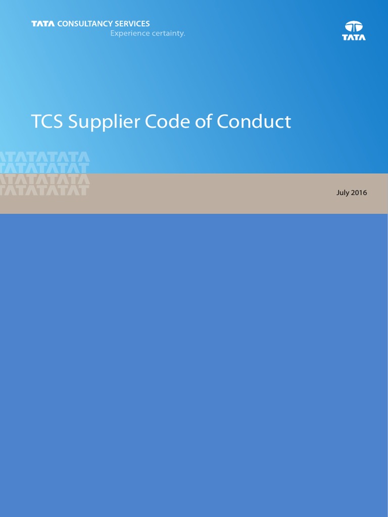 TCS Supplier Code of Conduct | PDF | Conflict Of Interest | Business