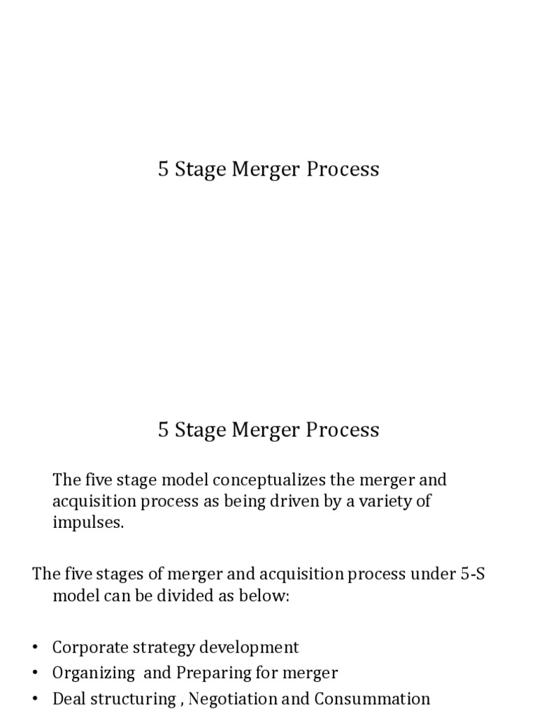 5-Stage Merger Process Guide | PDF | Due Diligence | Mergers And ...