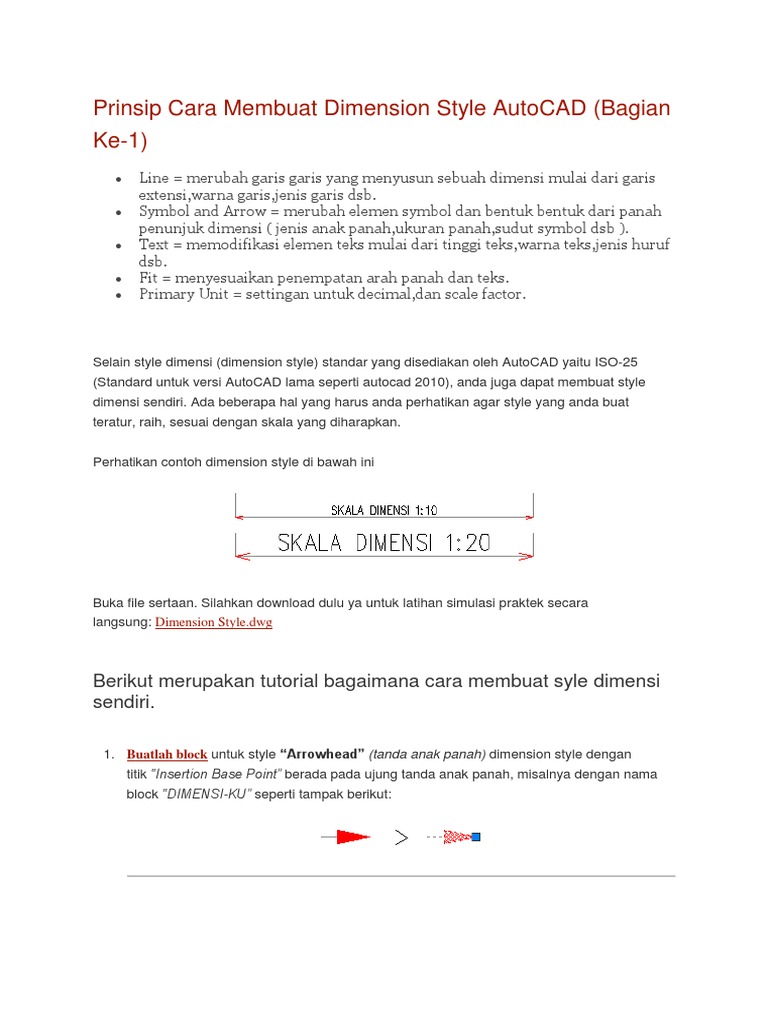 Panduan Membuat Dimension Style AutoCAD | PDF | Metode & Bahan Ajar | Seni