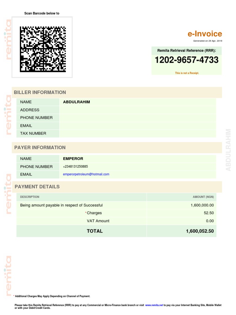 Invoice 120296574733 | PDF | Payments | Receipt
