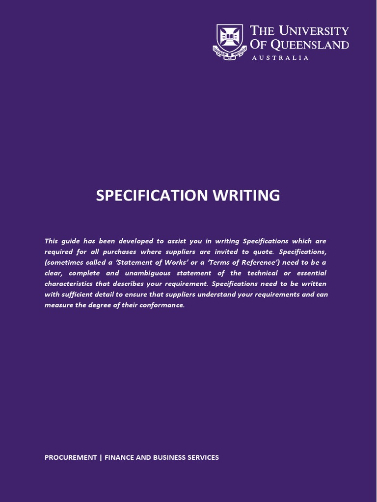 Procurement Specification Guide PDF | PDF | Specification (Technical ...