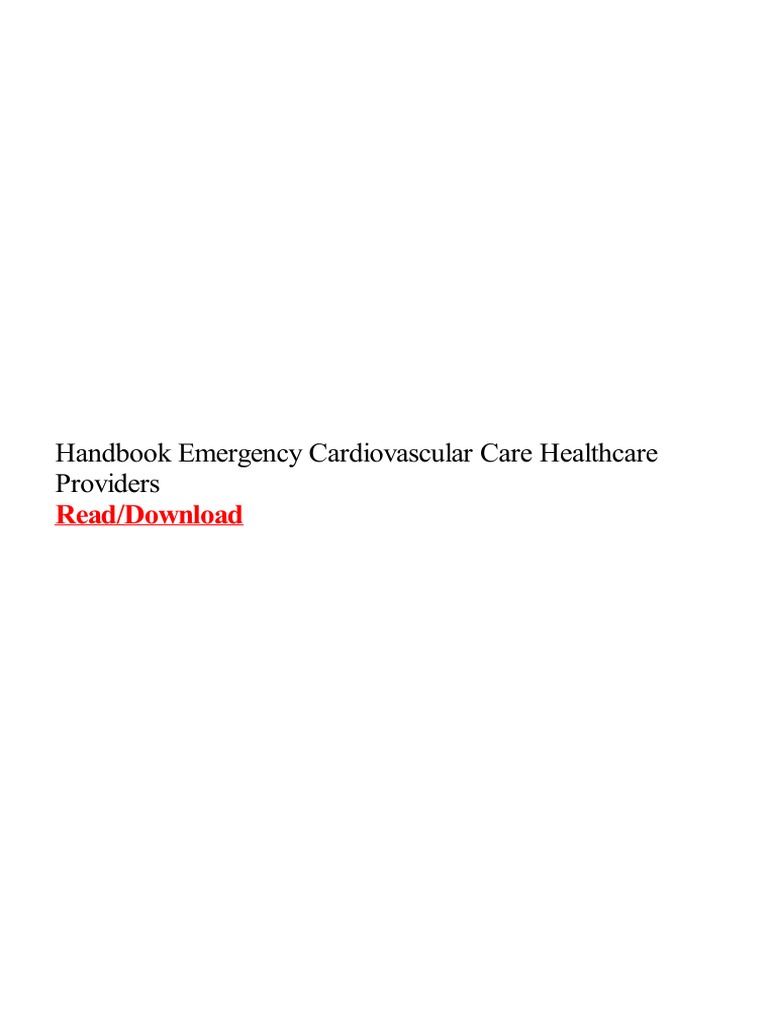 Handbook Emergency Cardiovascular Care Healthcare Providers PDF | PDF ...