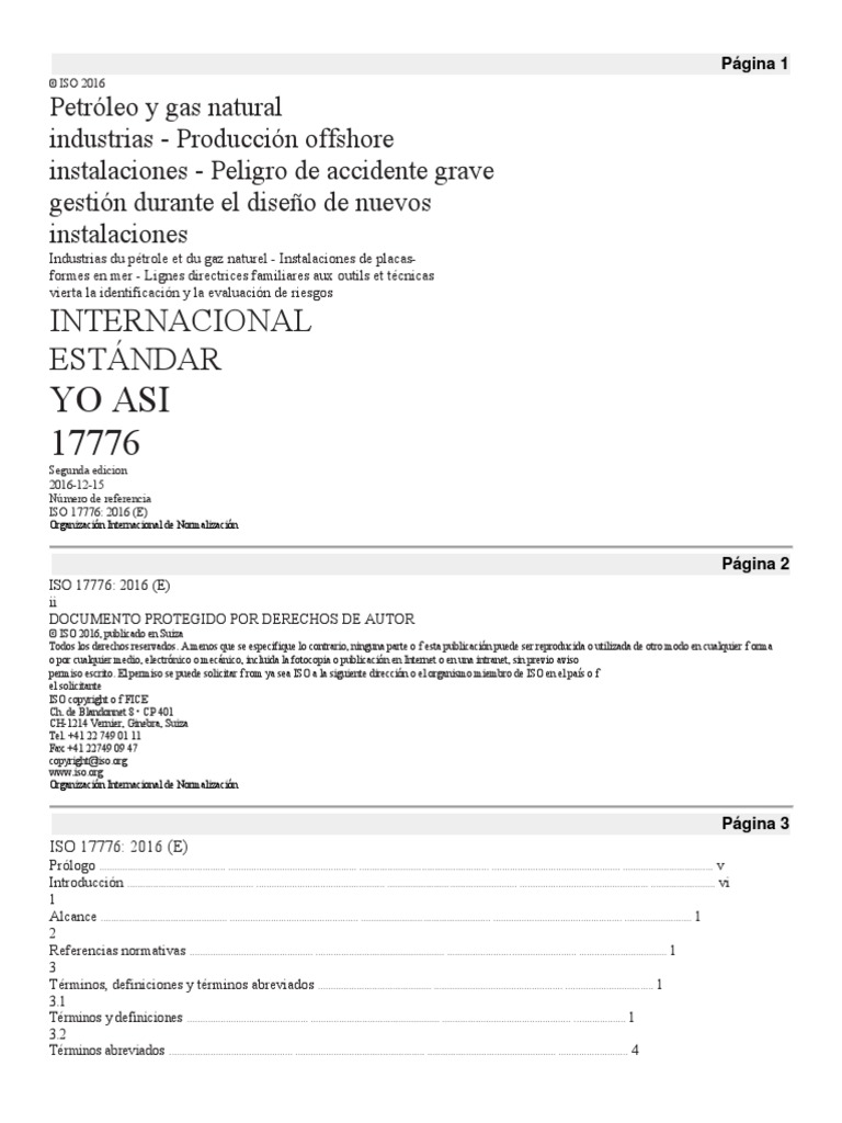 ISO 17776 Español | PDF | Organización internacional para la ...