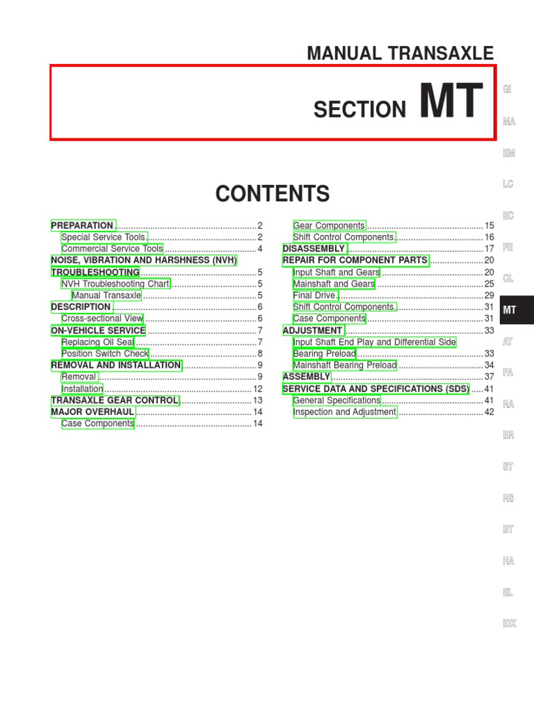 MT PDF | PDF | Gear | Axle