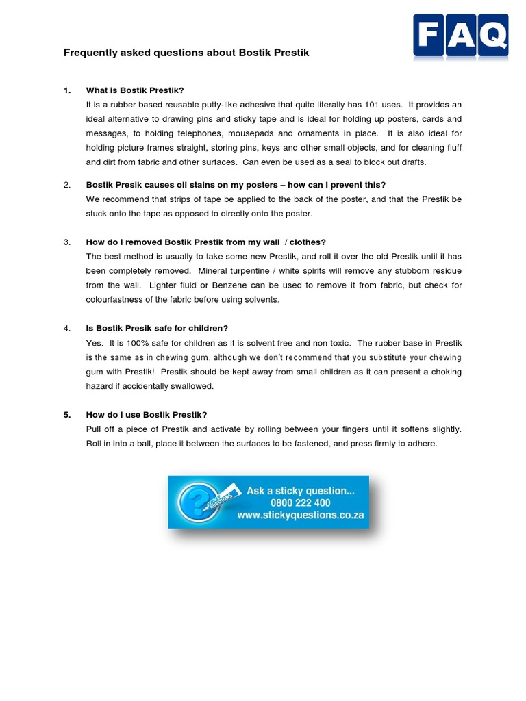 Bostik Prestik FAQ | PDF