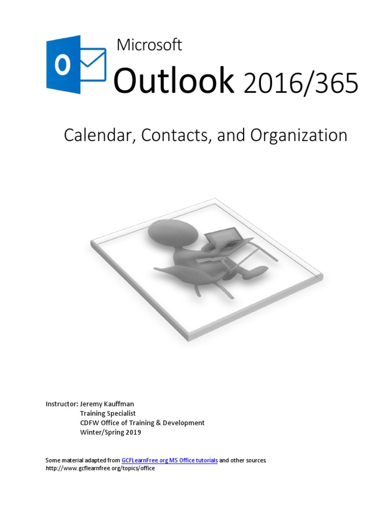 Outlook 2016 365 Manual | PDF | Microsoft Outlook | Human–Computer ...