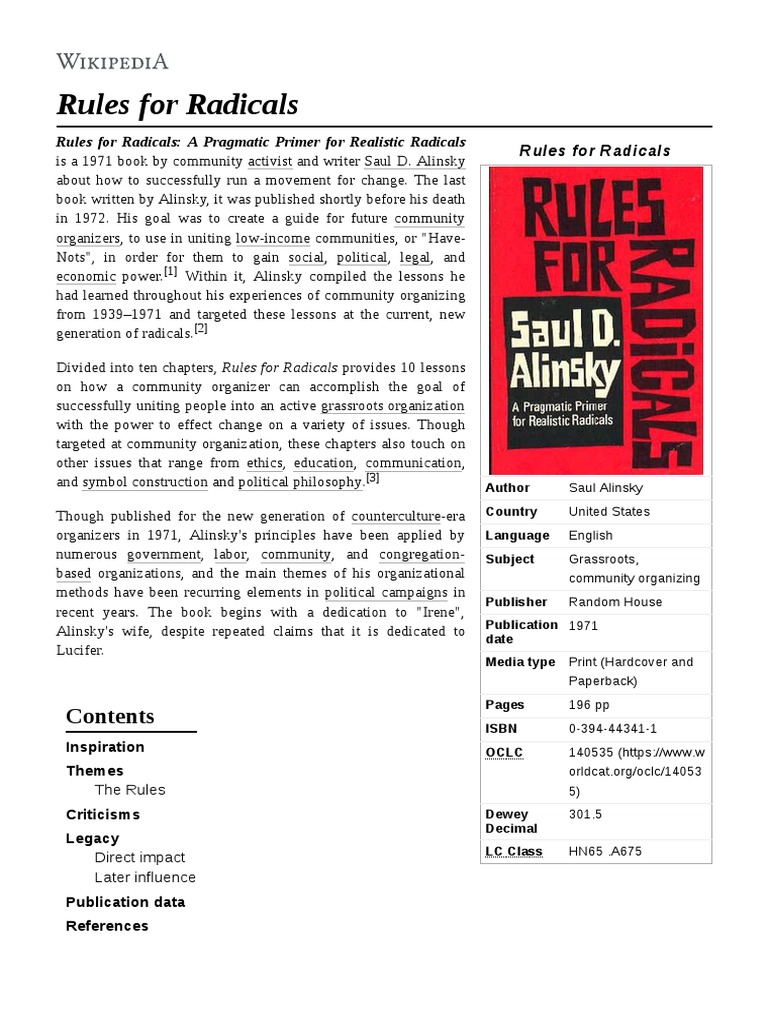 Rules For Radicals | PDF | Activism | Public Sphere
