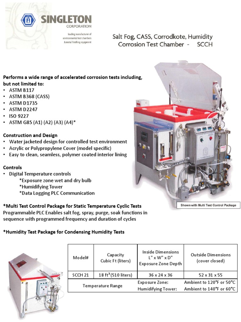 Singleton Salt Fog Chamber | PDF