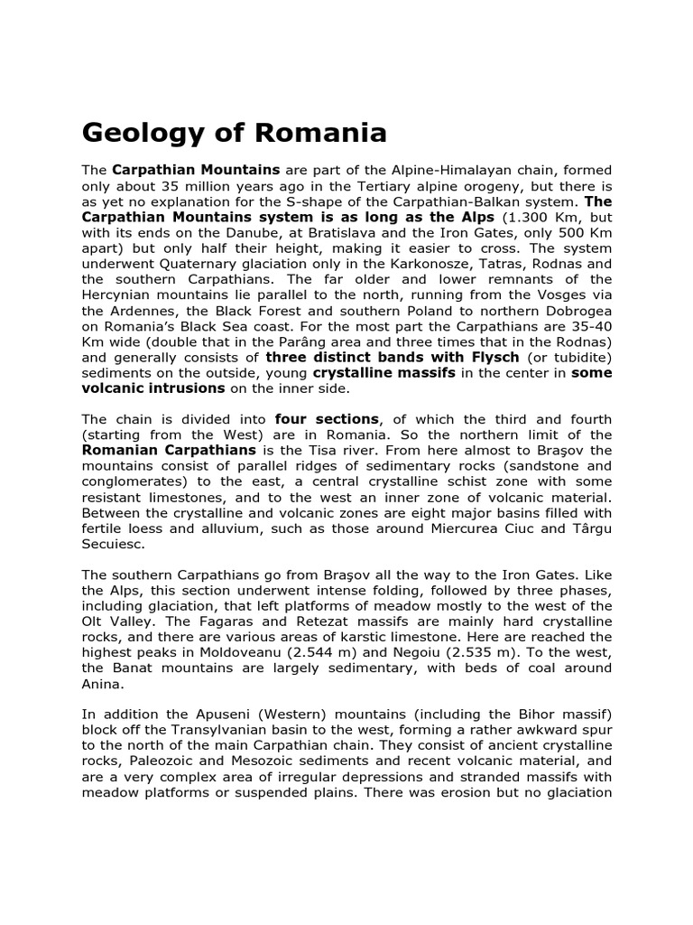 Geology Romania | PDF | Alps | Sedimentary Rock