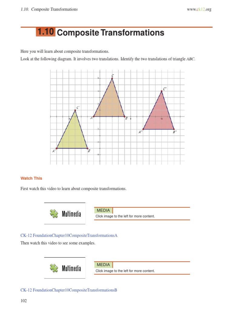 Composite Transformations Pdf Cartesian Coordinate System Shape