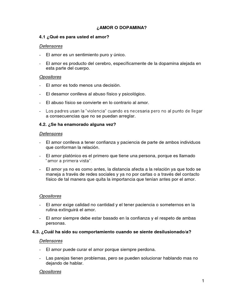 Amor O Dopamina Pdf Amor Información