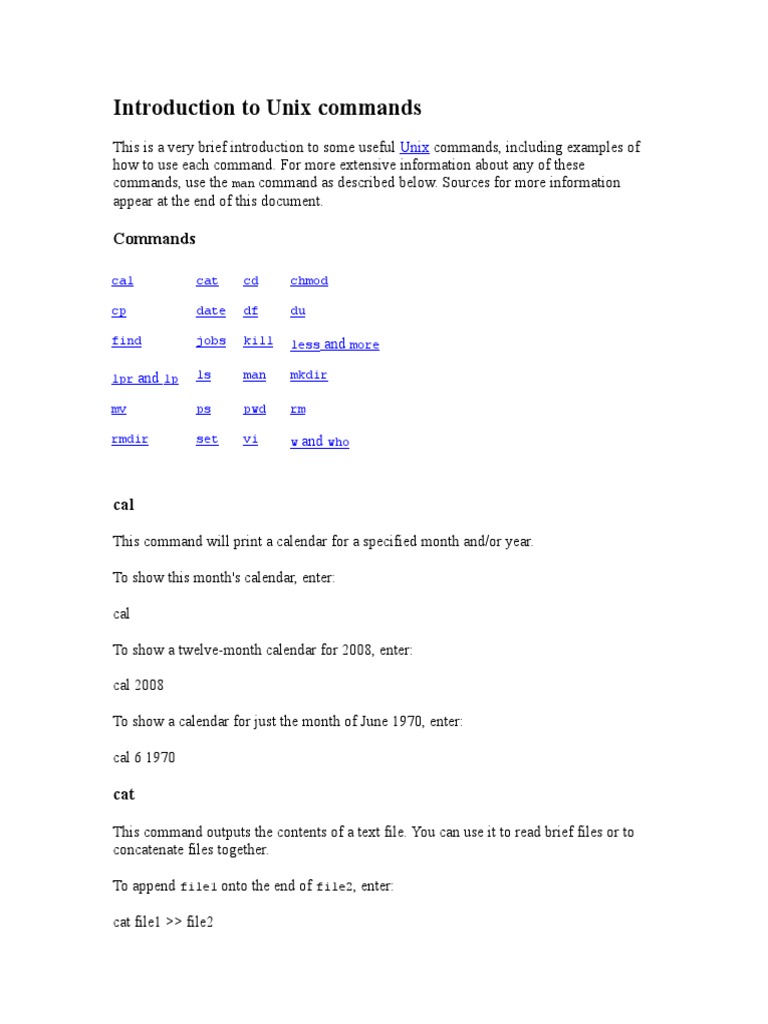 Unix Commands | PDF | Command Line Interface | Computer File