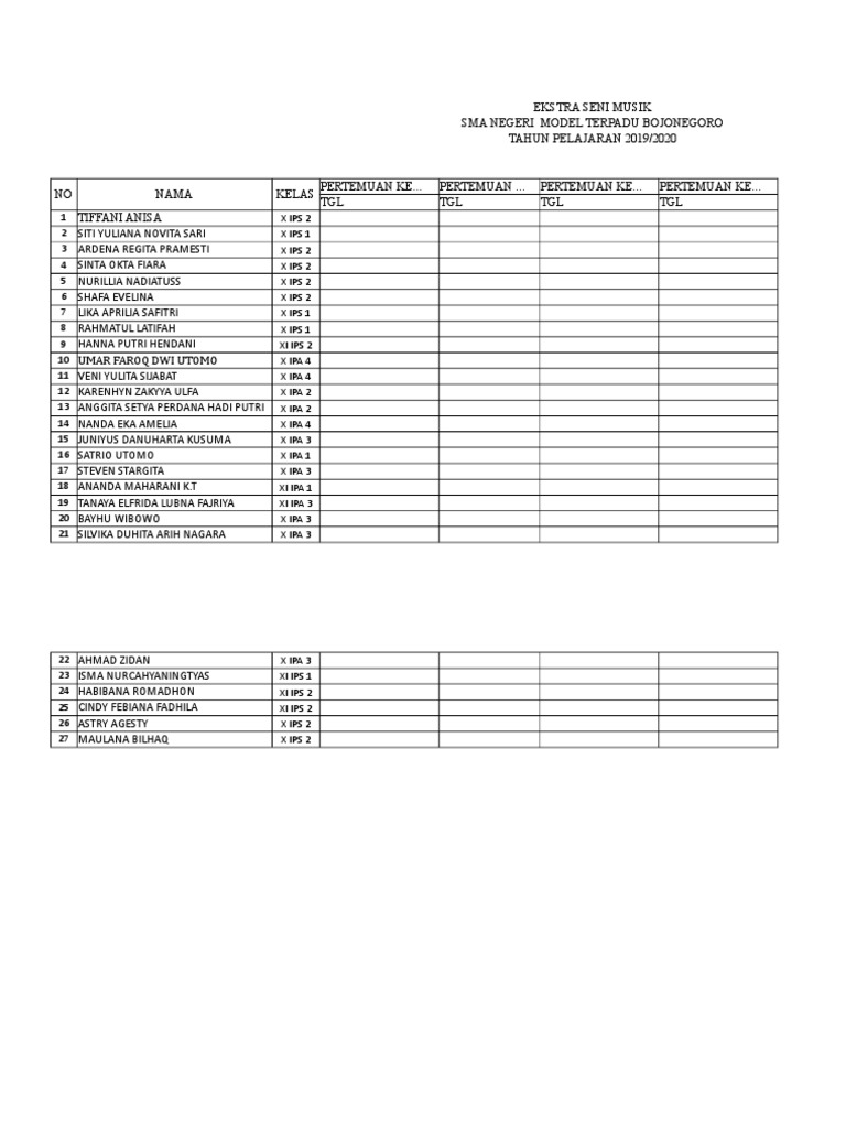 Angket Ekstra 2019-2020 | PDF
