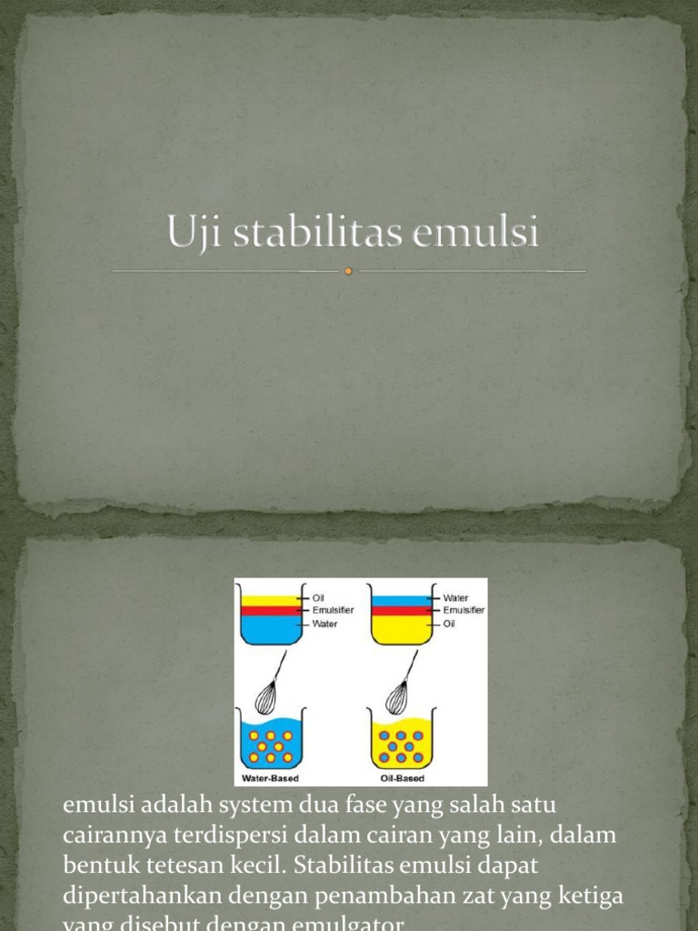 Uji Stabilitas Emulsi | PDF