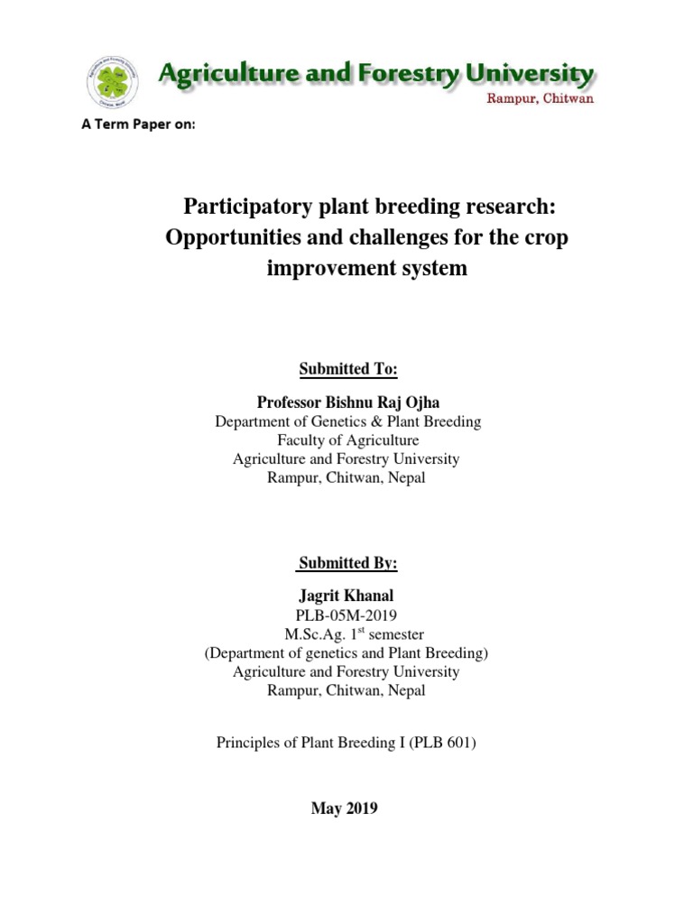 Plant Breeding | PDF | Plant Breeding | Agriculture